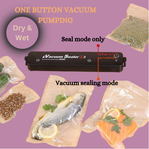 220V/110V Black Vacuum Sealer Packaging Machine with Free 10pcs Vacuum ...