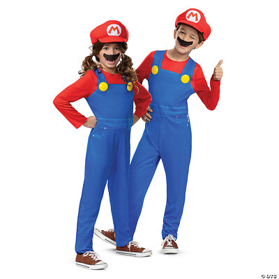 Kids Classic Elevated Super Mario Brost Mario Costume - Morris Costumes ...