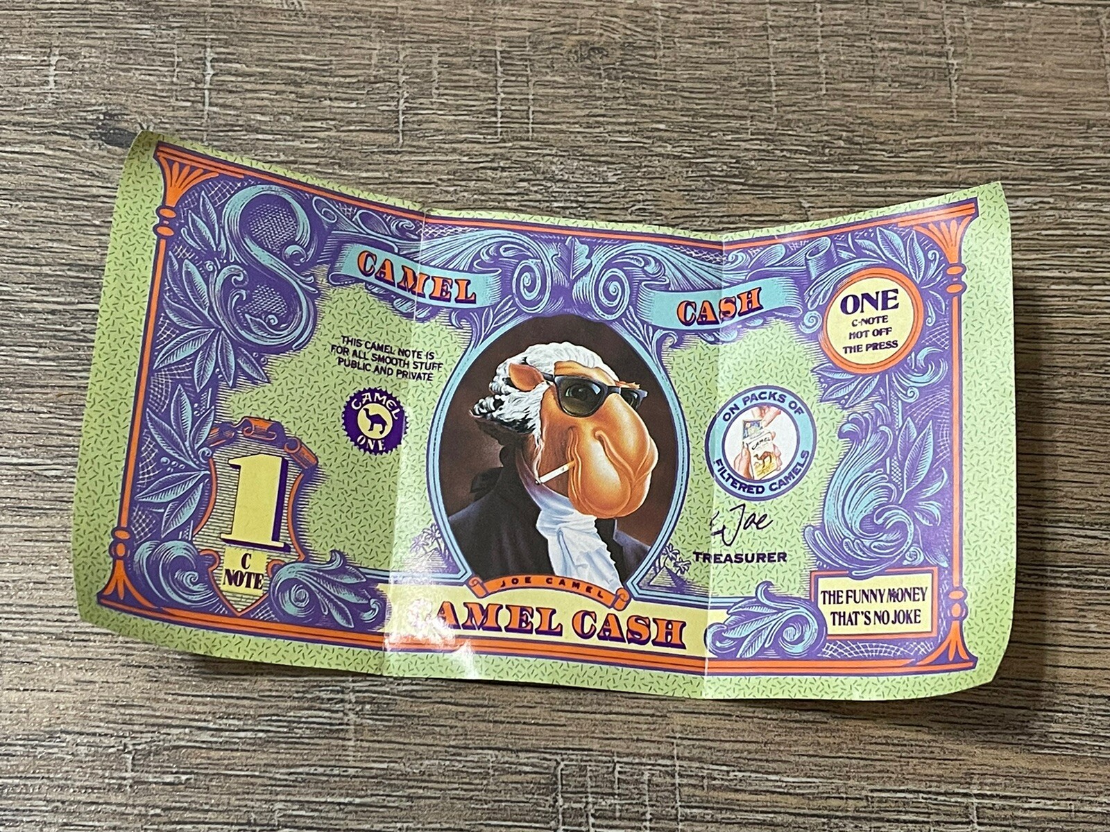 VINTAGE ~ Collectors Joe Camel Cash ~ 1 C-Note ~ 1992 ~ Camel ...