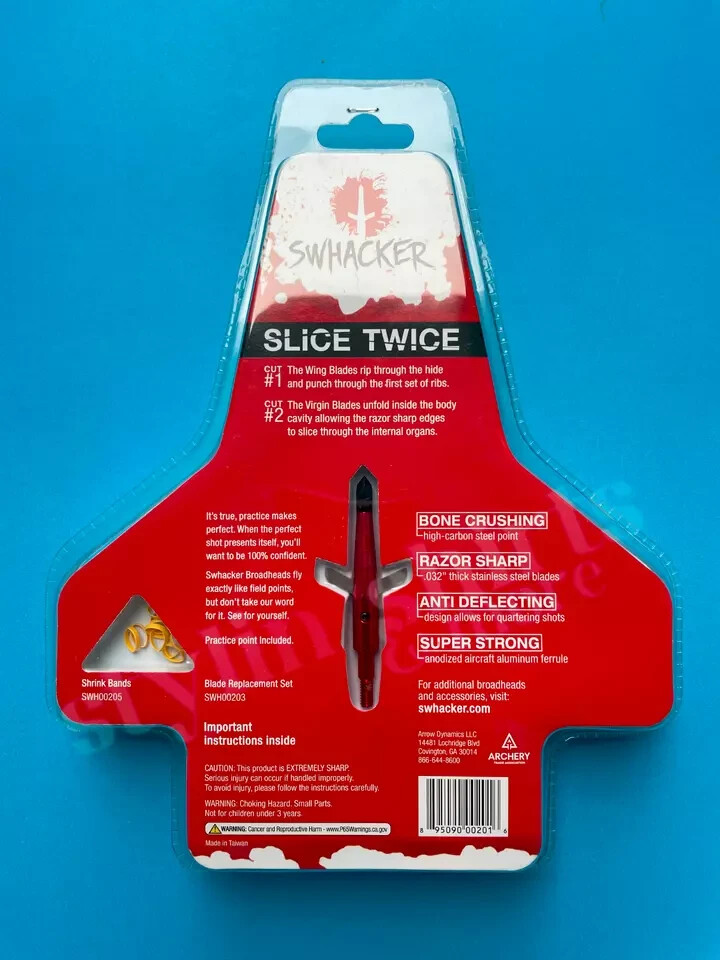 #201 Swhacker 1.75" Expandable 2-Blade Mechanical Crossbow Broadheads ...