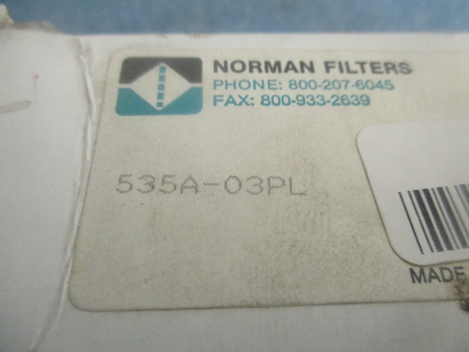 Norman Filter Company Model: 535A-03PL Filter Element. New Old Stock | eBay