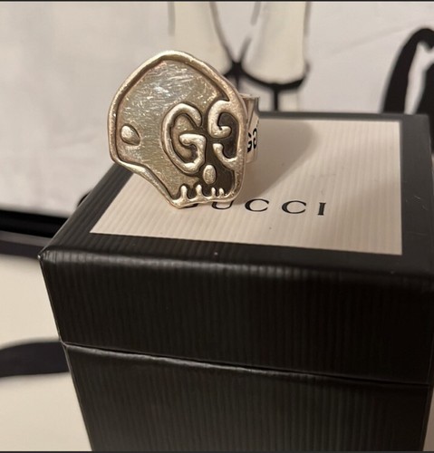 GUCCI Sterling Silver GG GHOST SKULL Ring 🖤☠️👻🖤 | eBay