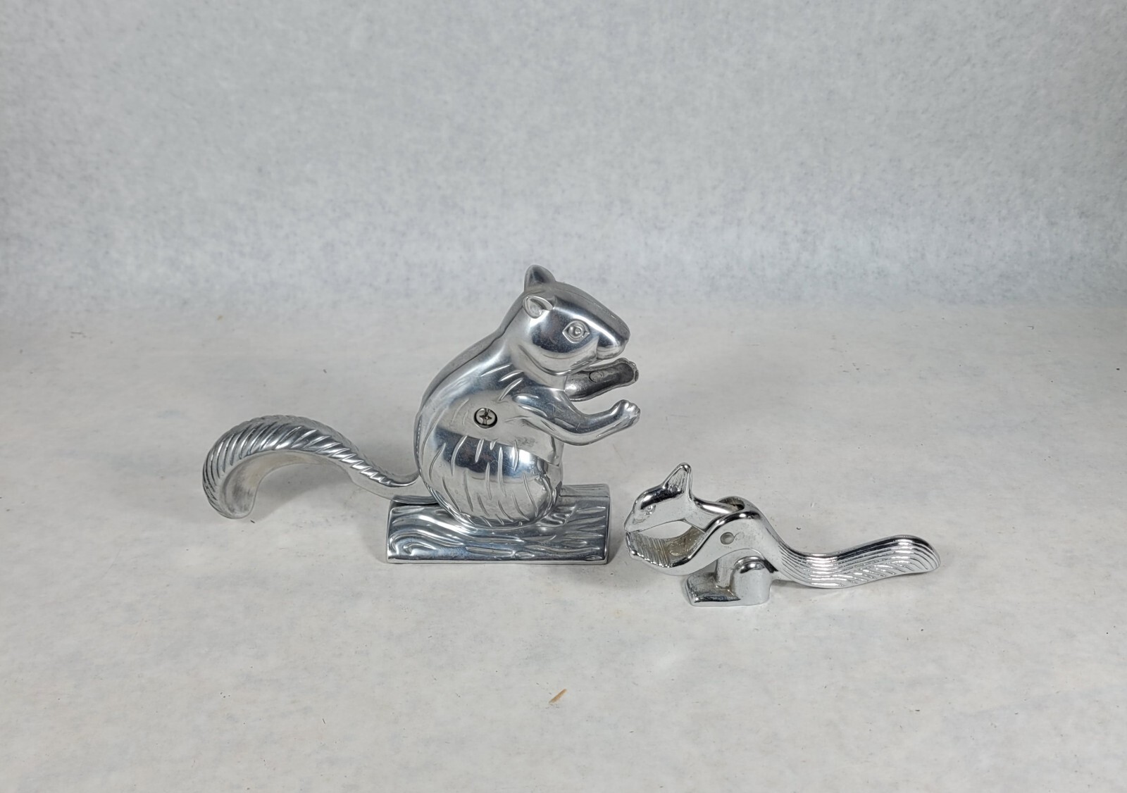 Lot Of 2 Vintage Cast Aluminum Silver Metal Squirrel Nut Cracker Mechanical | eBay