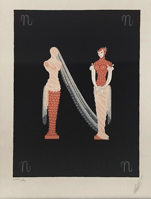 Erte "ALPHABET LETTER "N" from the Alphabet suite 1976 MINT COND FULL ...