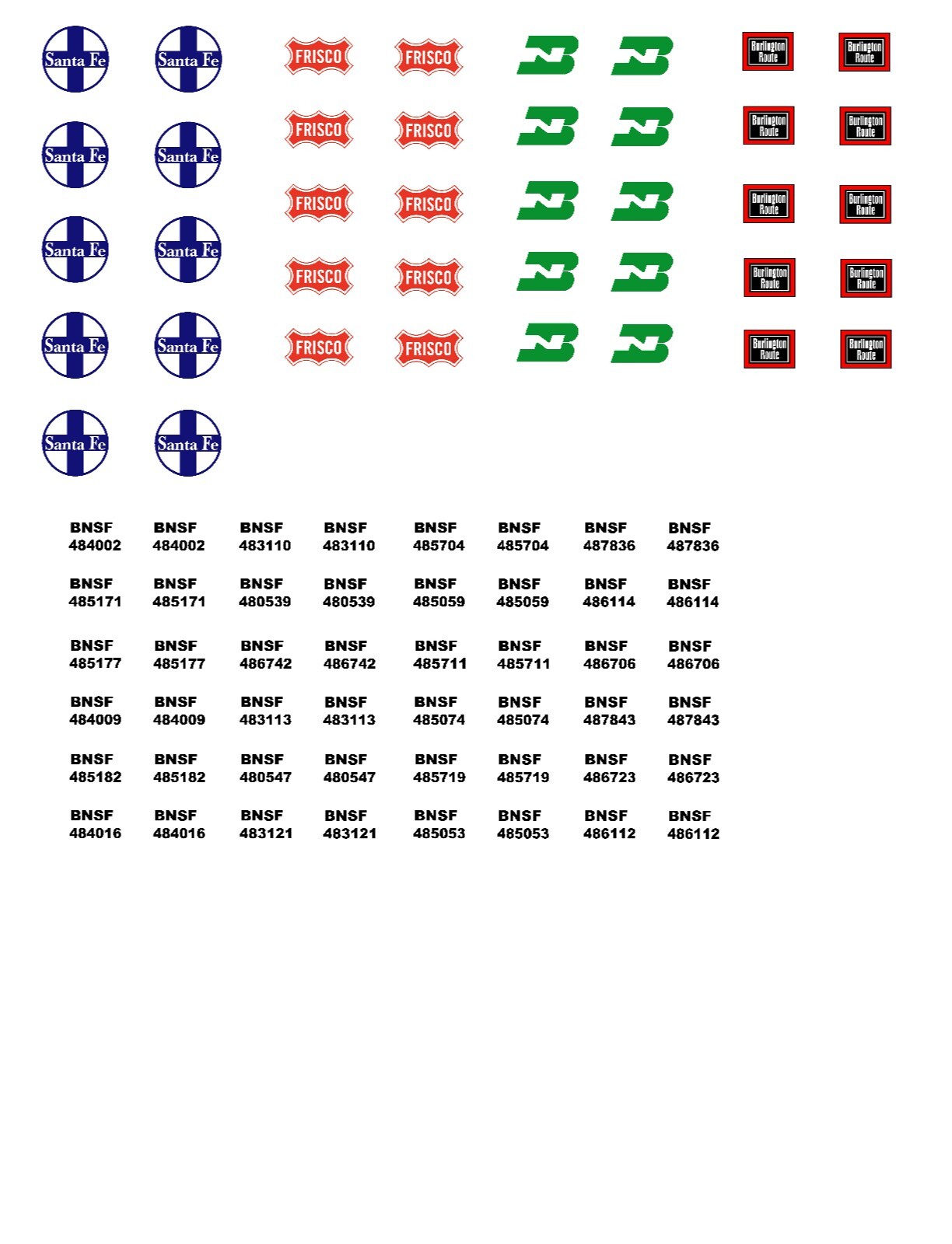 HO Scale Hopper Car Decals. " BNSF Heritage " | eBay