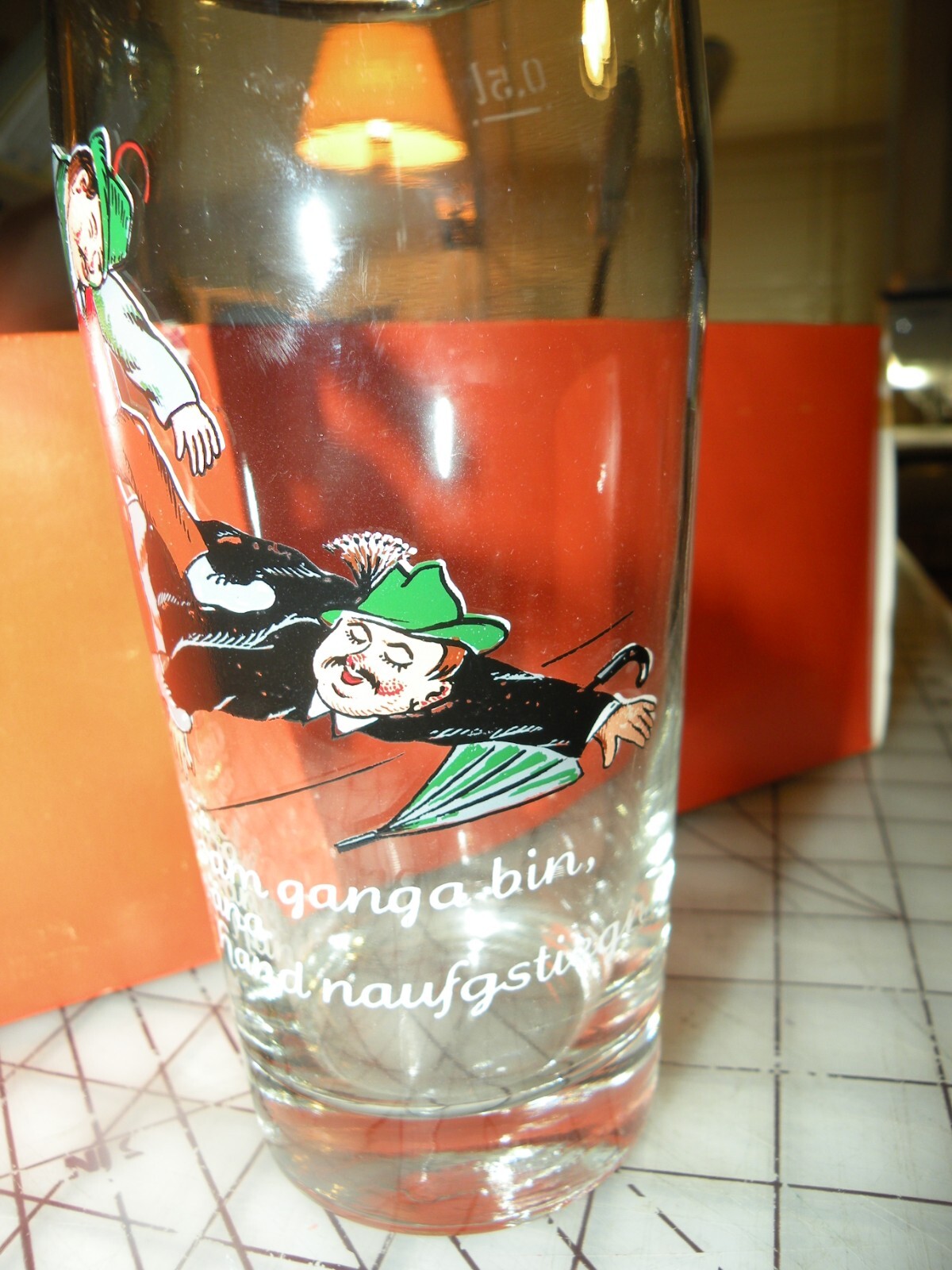 VTG German Bavarian Beer Glass 0.5L Pint Drinking Glass Gold Rim MAN ...