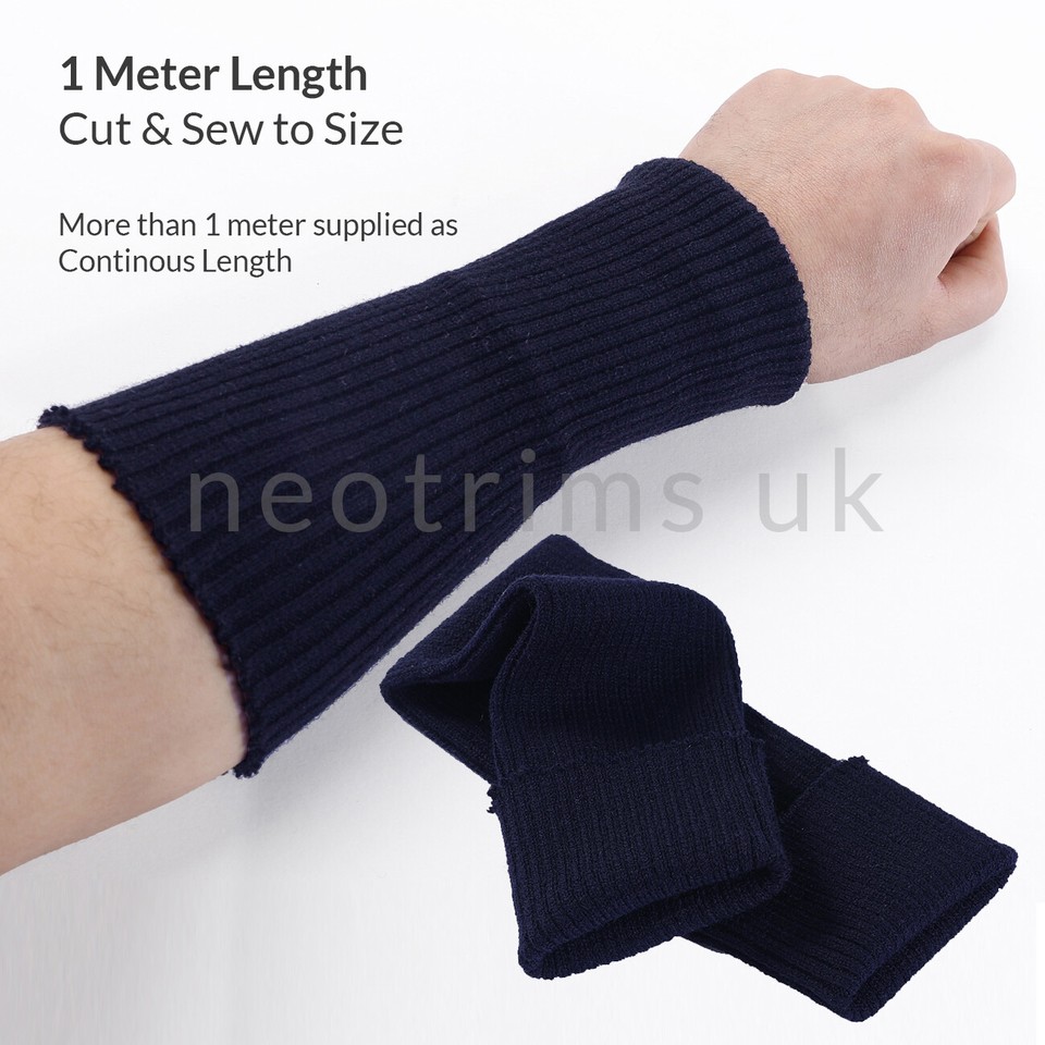 Knit Rib Cuff Stretch Ribbed Fabric Cuffing Trim Revamp Clothing Jacket ...