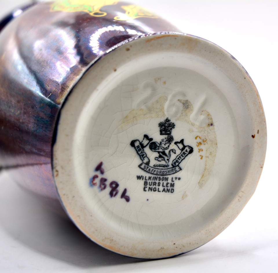 Superb WILKINSON Clarice Cliffs Pottery ART DECO Lustre Butterfly VASE ...