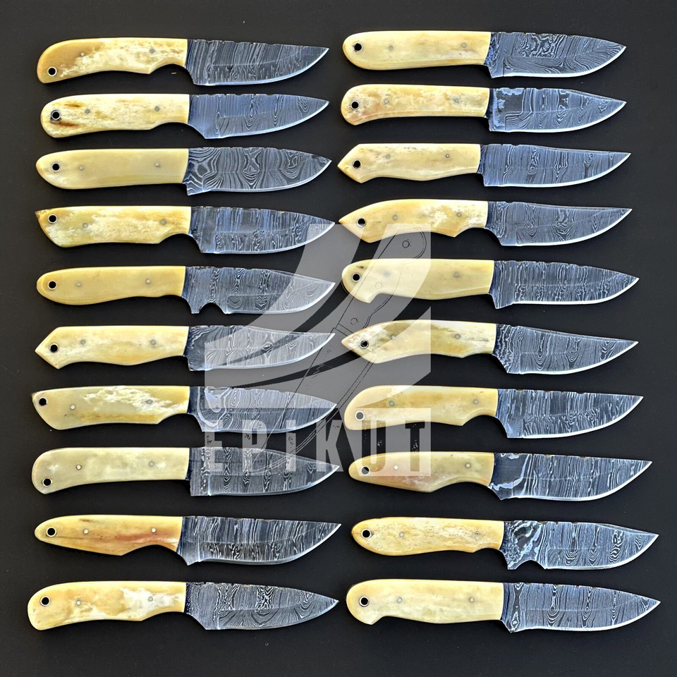 LOT OF 20 EPIKUT CUSTOM HANDMADE DAMASCUS STEEL MIX HUNTING SKINNER ...