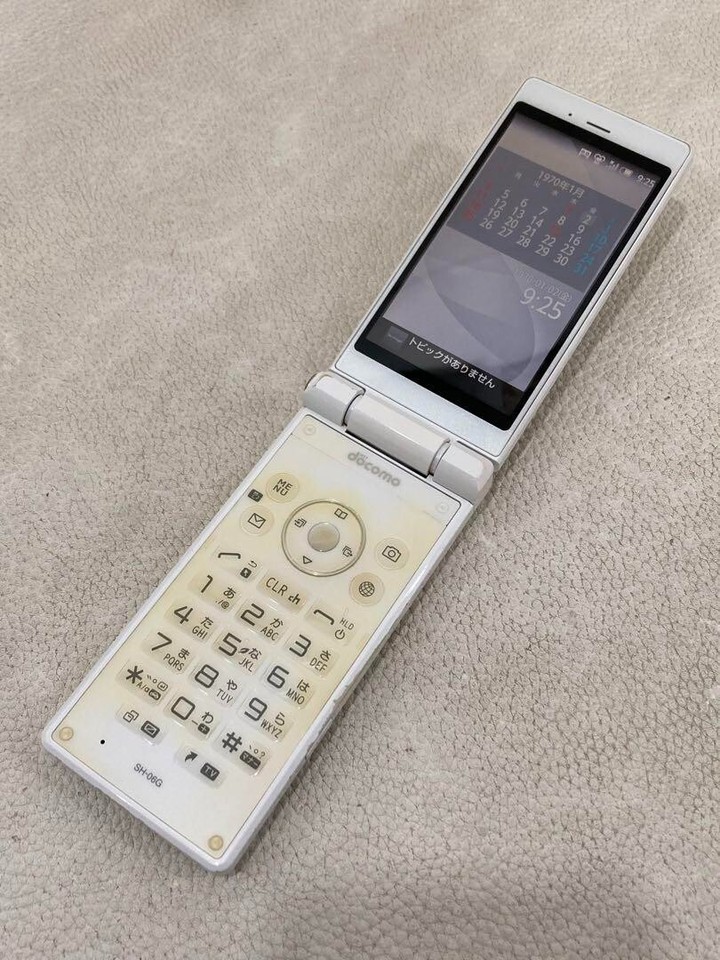 SHARP AQUOS KEITAI SH-06G White DOCOMO Android Flip Phone Tested Used ...