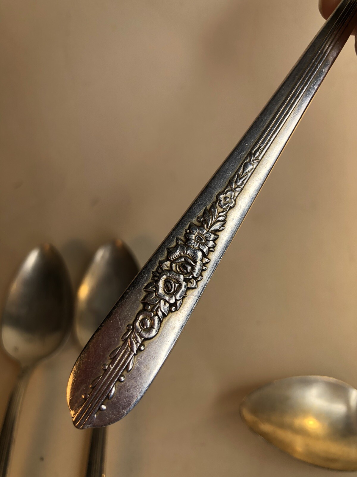 Nobility Silverware Silver Plate Serving Spoons “Royal Rose” Pattern | eBay