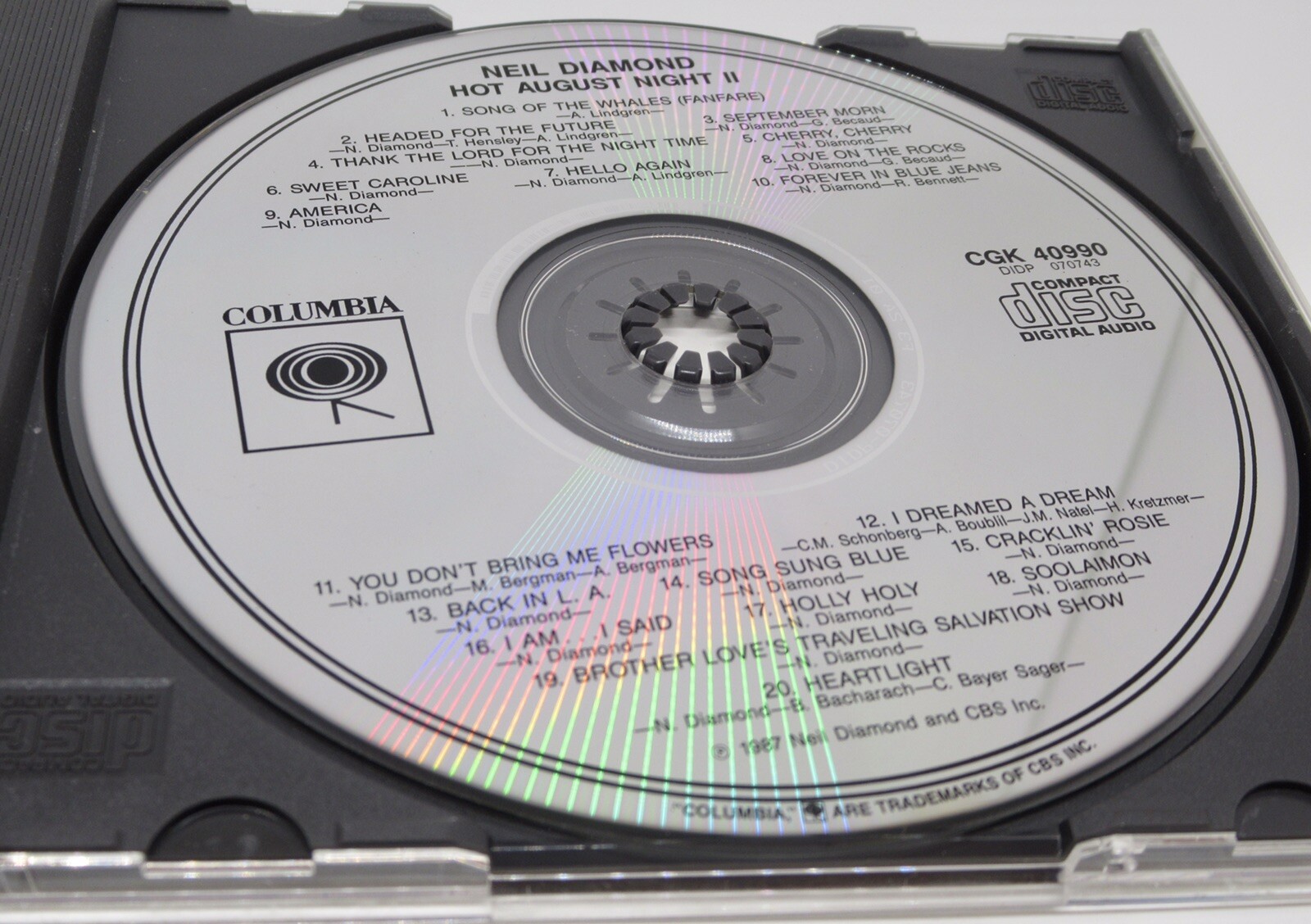 Neil Diamond Hot August Night II Columbia Compact Disc 1987 | eBay