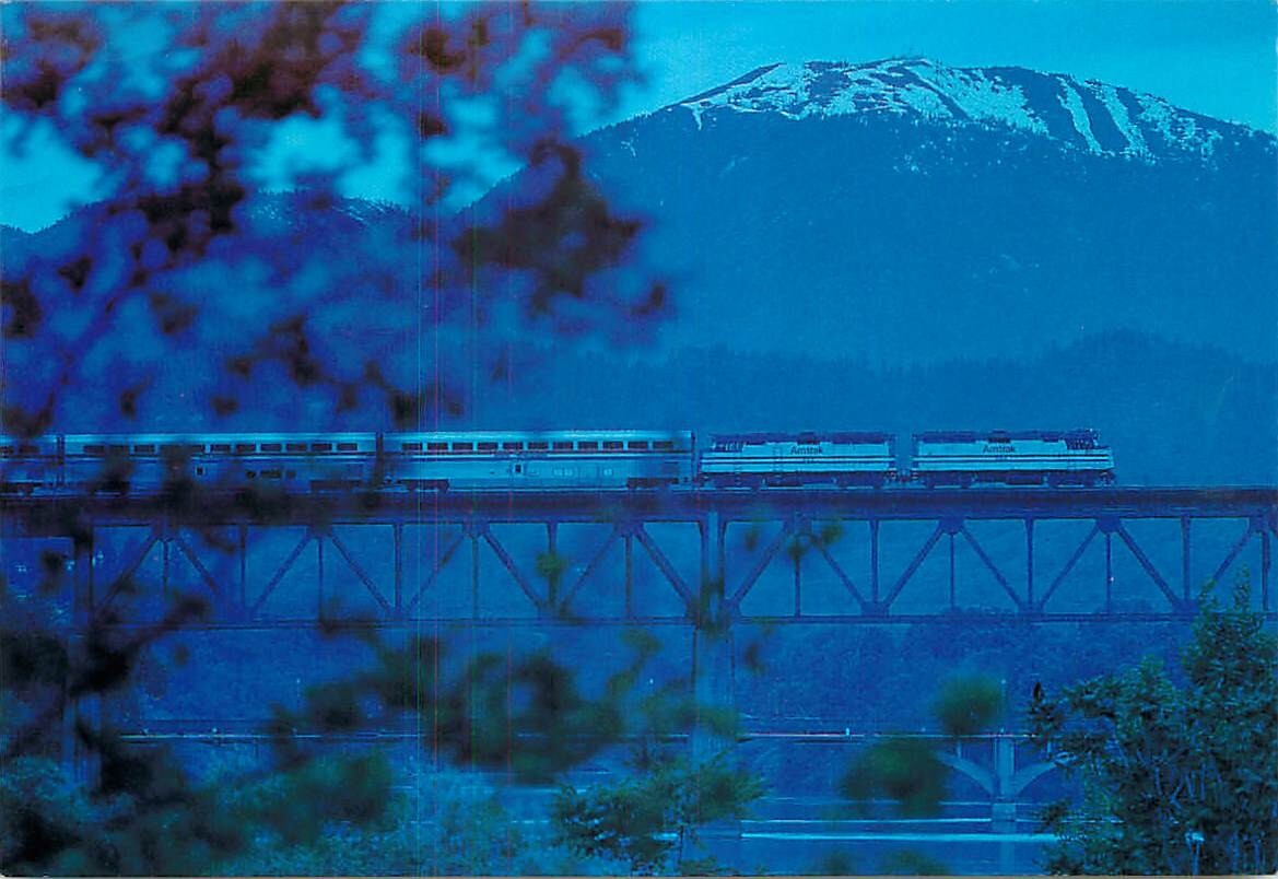Postcard Amtrak Train Crossing Redding Bridge in Redding, California | eBay