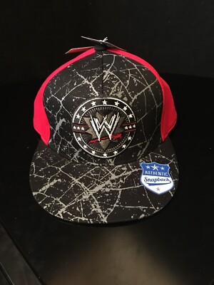 NEW WWE Baseball Cap Hat Authentic SnapBack Black Red Silver 2013 Very ...