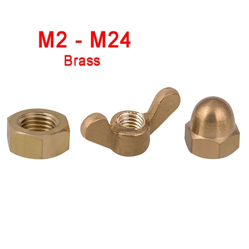 Brass Wing Nuts / Hexagon Nuts / Acorn Cap Dome Nuts M1.4/1.6/2/2.5/3/4 ...