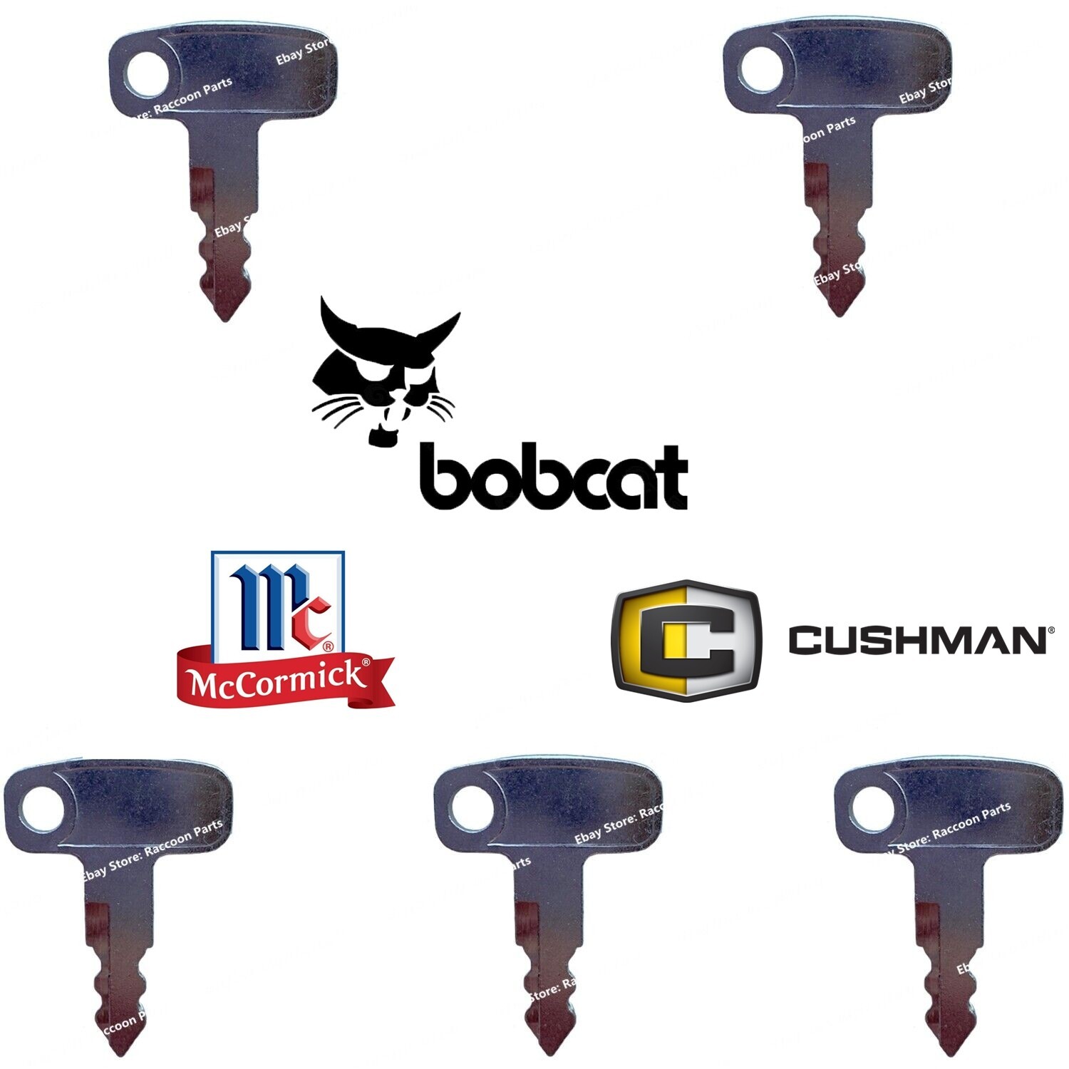 5 Bobcat McCormick Compact Tractor Cushman UTV Ignition Keys | eBay