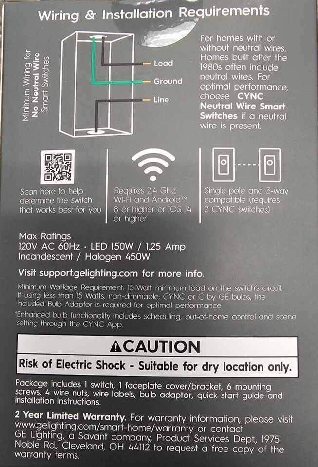 (3 PACK) GE CYNC Smart Switch-Single-Pole/3-Way-Illuminated Light ...