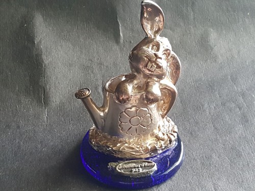 HAZORFIM ISRAEL VTG. ELECTROFORMED 925 SILVER IN FORM OF A RABBIT WITH ...