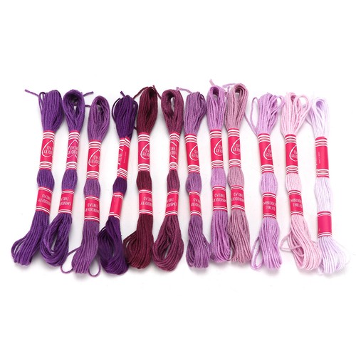 12Pcs Embroidery Thread Gradient Bright Color Polyester Line For ...