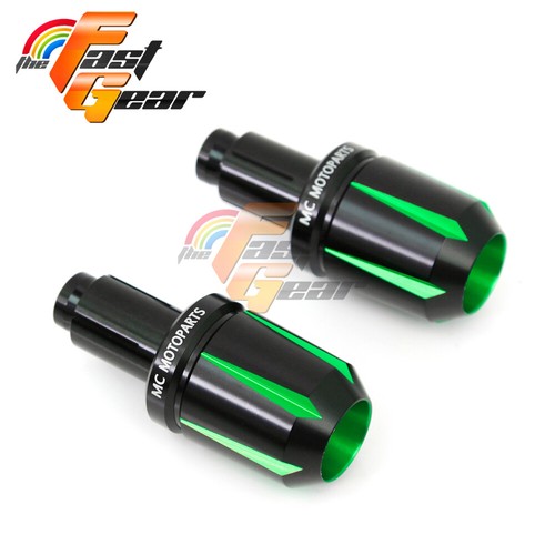 GREEN CNC Bar End Sliders Tforce For Kawasaki ZX-14 ZZR1400 Ninja ZX ...