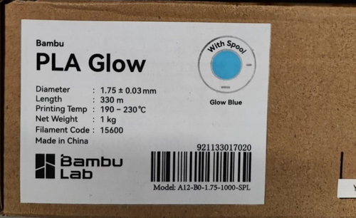 Bambu PLA Glow Blue 1.75 mm 1 KG | eBay