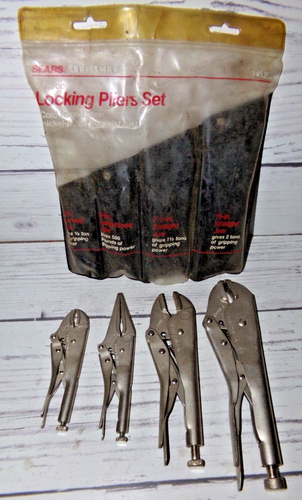 Vintage NICE Sears Craftsman USA 4PC Locking Pliers Vise Grips Set ...