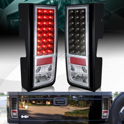 FOR HUMMER H2 BLACK HOUSING CLEAR LENS LED REAR BRAKE TAIL LIGHTS LAMPS ...