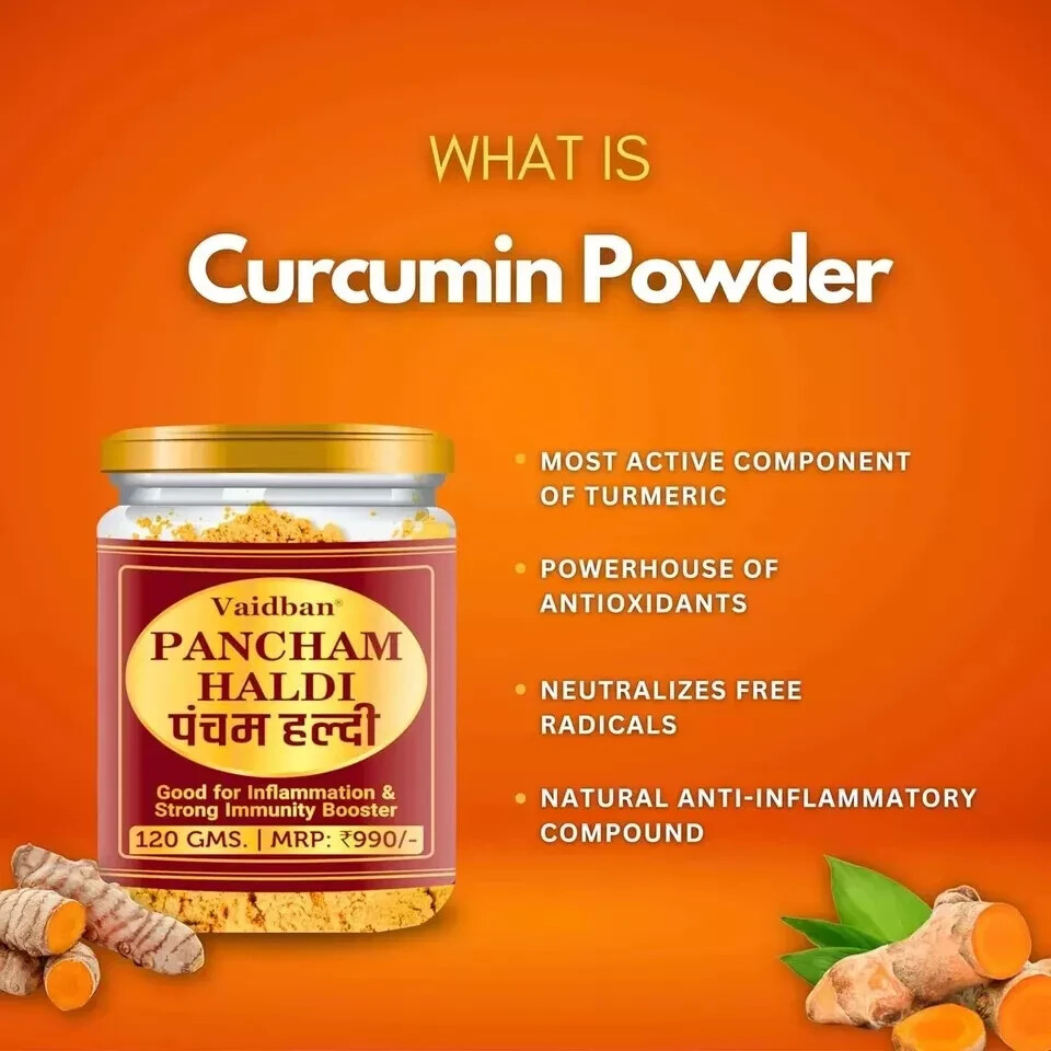 Vaidban Pancham Organic Haldi Powder-Immunity Booster,Turmeric Powder ...