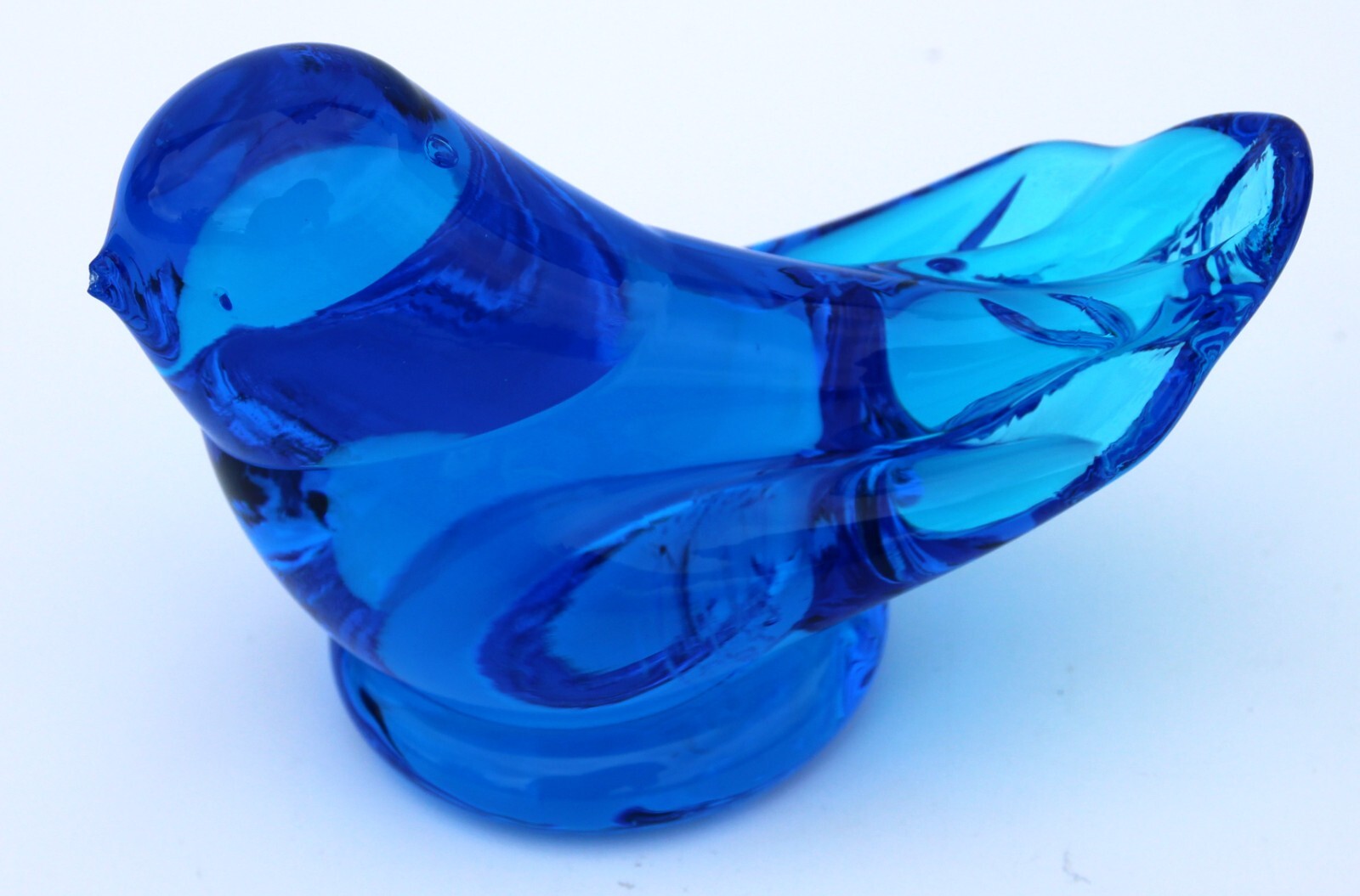 Glass Bluebird of Happiness SIGNED W Ward Hand Blown Bird Figurine ...