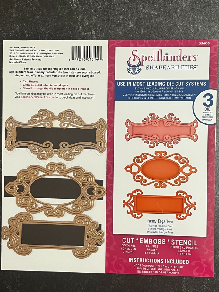 Spellbinders Shapeabilities Dies-Gently Used-Metal Dies-Spellbinders ...