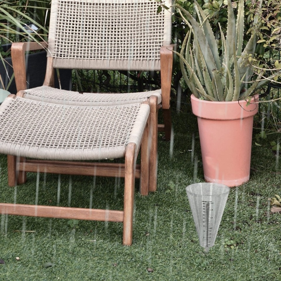 2 pcs Rain Gauge with Double Scale Transparent Cone Rain Gauge Rain ...