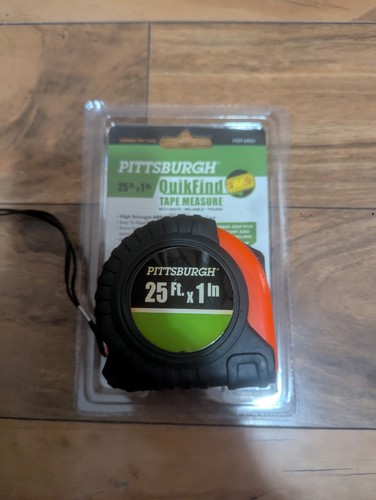 Pittsburgh QuikFind Tape Measure 25 ft X 1 in High Strength ABS Rubber ...