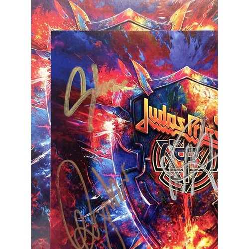 Judas Priest Invincible Shield SIGNED CD Art Card COA ACOA AUTOGRAPHED ...