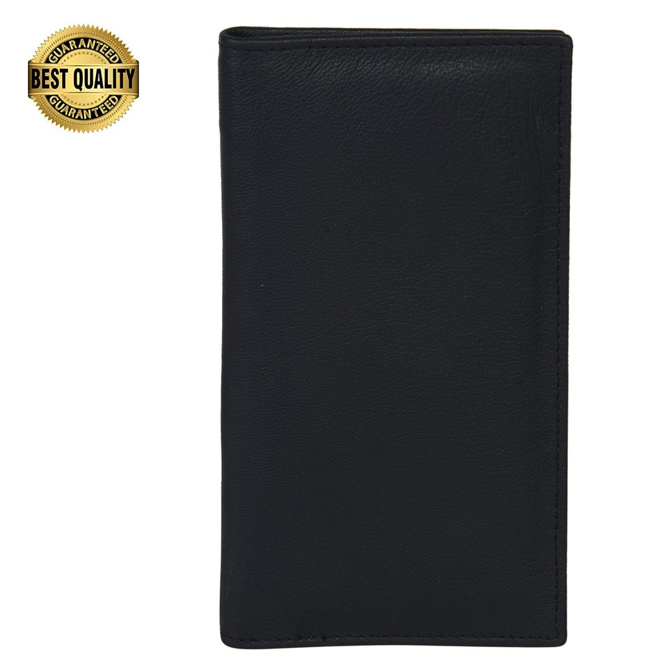 Leather Basic Checkbook Cover Holder Slim Plain Mens Womens Many Colors ...