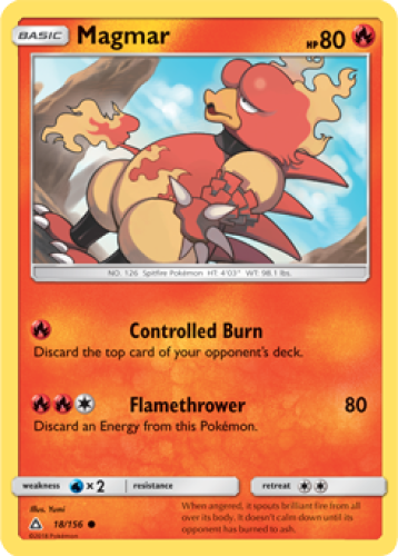 1x Magmar 18/156 REVERSE HOLO Ultra Prism Pokemon TCG Card MP | eBay
