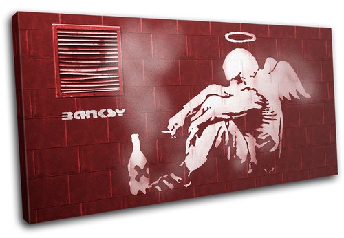 Fallen Angel Banksy Hi Res SINGLE TELA parete arte foto stampa | eBay