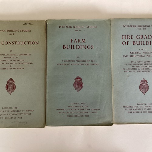 3x POST-WAR BUILDING STUDIES: House Construction, Farm Buildings, Fire ...