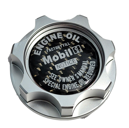 SILVER BILLET ENGINE OIL FILLER CAP MOBILE 1 FOR HONDA CIVIC ACURA ...