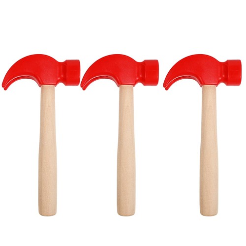 3 Pcs Small Wooden Hammer Toy Toddler Child Hammers Crafts Kids Pretend ...
