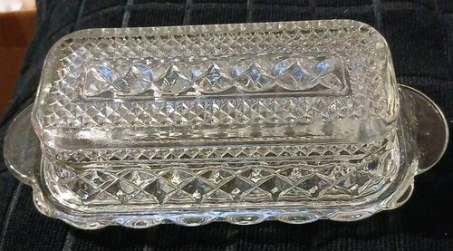 Vintage 60s Anchor Hocking Wexford Glass Butter Dish Glear With Lid 8 ...