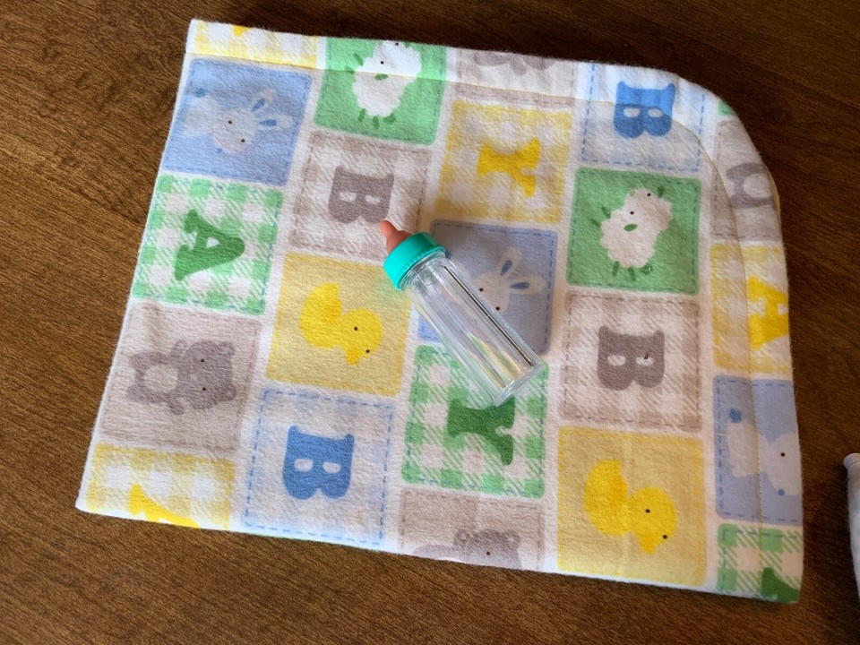 Reversible ABC Block Blanket, Shirt, Diaper & Bottle for Bitty Baby ...
