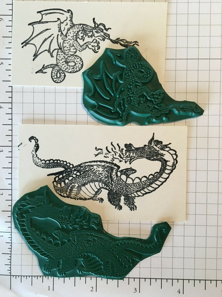 Dragon unmounted rubber stamps - 3 - unique | eBay