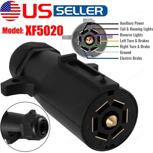 RV-Style 7 Way Blade Trailer Connector - 7 Pin Trailer Wiring Adapter ...