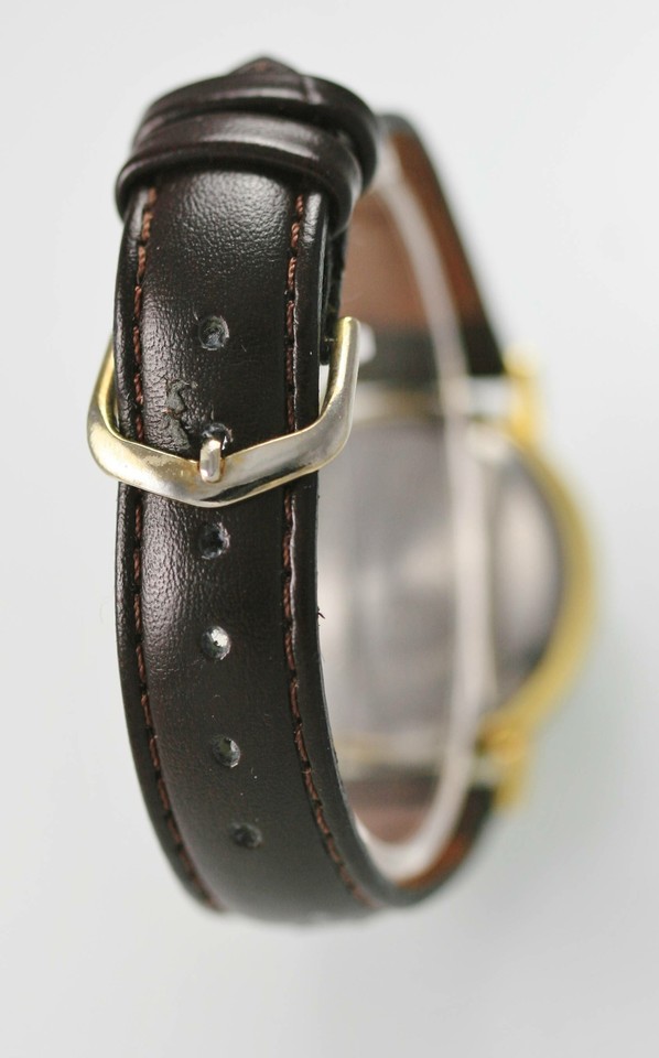 Eternity Womens Watch White Stainless Gold Brown Leather Battery Water ...