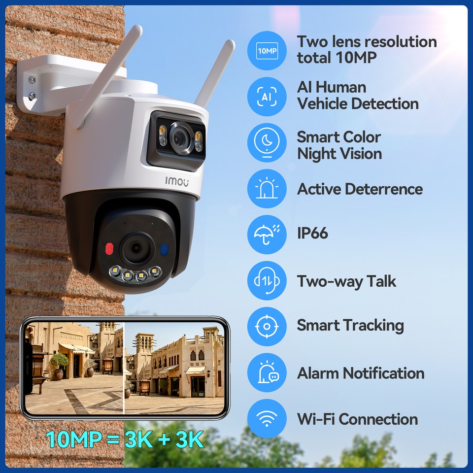 Imou 10MP Outdoor Security Camera WIFI Human/AutoMotion Detection Alexa ...