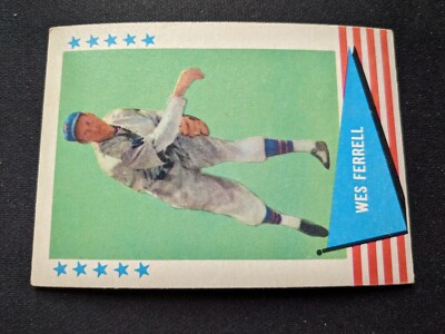 1961 Fleer Baseball Greats Card # 26 Wes Ferrell - Washington Senators ...