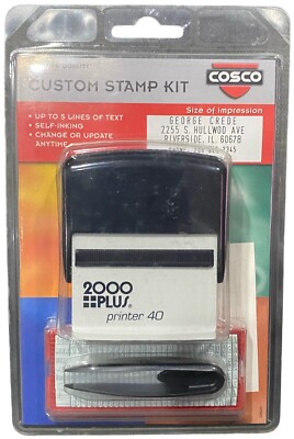 Cosco 2000 Plus Printer 40 Custom Stamp Kit | eBay