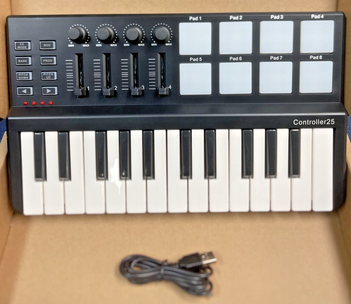 NEW MIDI keyboard, 25 Keys USB MIDI Controller Keyboard with drum pad ...