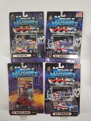 Muscle Machines 1/64 diecast car LOT of 4 Camaro Corvette '56 OLDs 88 ...