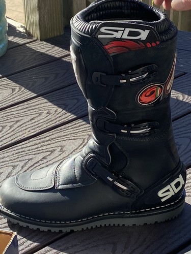 Sidi Stivali Discovery NWB 12.5 Motorcycle Boots Black Silver Tipped ...